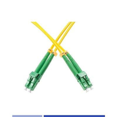 China LC/APC Singlemode Fiber Optic Patch Cord G652D Duplex 2.0mm LSZH 3m with 0.3dB Insertion Loss for sale