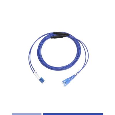 China Waterproof Armored Fiber Optic Patch Cable LC-SC Singlemode Duplex 3.0mm LSZH Jacket with 0.3dB Insertion Loss for sale