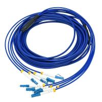 China 4 Core Armored Fiber Optic Patch Cable LC-LC Singlemode G652D 3.0mm LSZH Jacket 3m Length for sale