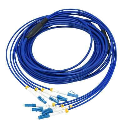 China 4 Core Armored Fiber Optic Patch Cable LC-LC Singlemode G652D 3.0mm LSZH Jacket 3m Length for sale