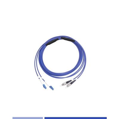China Duplex LC-FC Armored Fiber Optic Patch Cord 1m LSZH Jacket 3.0mm Singlemode OS2 for Harsh Environments for sale