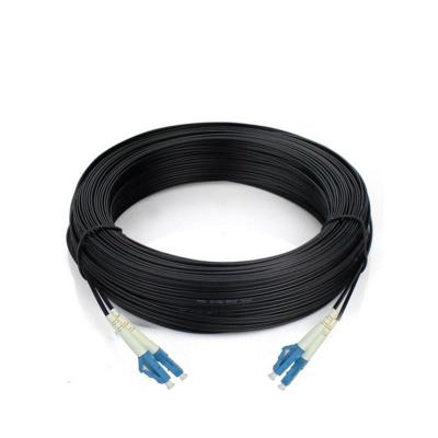 China LC/UPC Duplex Singlemode G657A1 Fiber Optic Drop Cable 3m with LSZH Jacket 2.0×3.0mm for sale