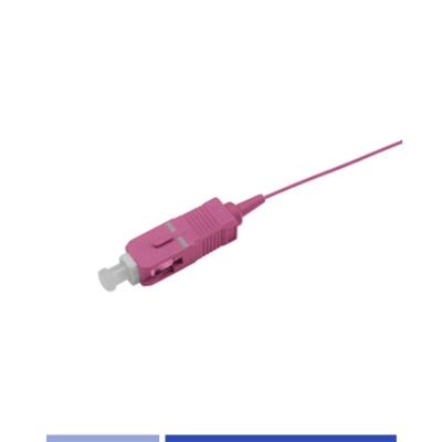 China SC/UPC Multimode OM4 50/125μm Fiber Optic Pigtail 0.9mm LSZH Cable with ≤0.3dB Insertion Loss for sale