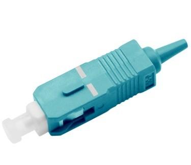 China OM3 Multimode SC UPC Fiber Optic Connector Simplex 0.9mm with ≤0.25dB Insertion Loss for sale