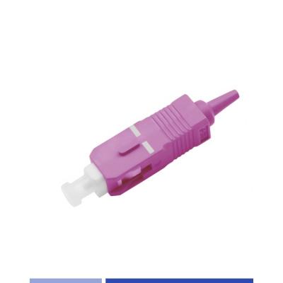 China OM4 SC/UPC Multimode Fiber Optic Connector Simplex 0.9mm with ≤0.25dB Insertion Loss for sale