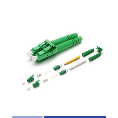 China LC/APC Singlemode Duplex Fiber Optic Connector with 3.0mm Boot and ≤0.3dB Insertion Loss for sale