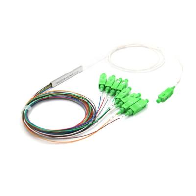 China 1x8 Fiber PLC Splitter SC/APC Mini Module 900μM 1.5m Single Mode for FTTH Networks for sale