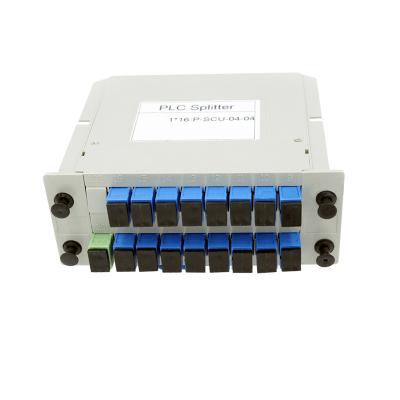 China 1x16 SC UPC Single Mode Fiber PLC Splitter LGX Box with 1260-1650nm Wavelength and ≤14.1dB Insertion Loss for sale