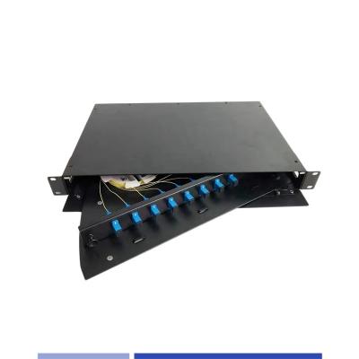 China 12 Port SC Simplex Rotary Fiber Optic Patch Panel 1U 19