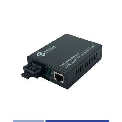China Gorelink 10/100Mbps Fiber Media Converter Single-Mode SMF Dual SC 1310nm 20KM Transmission for sale