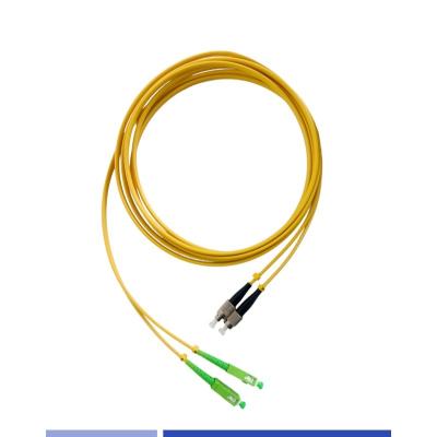 China Singlemode Fiber Optic Patch Cord SC/APC to FC/UPC Duplex 3.0mm LSZH with 0.3dB Insertion Loss for sale