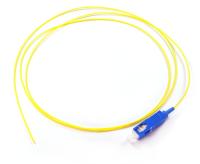 China SC/UPC Singlemode Fiber Optic Pigtail 9/125μm LSZH 1m with 0.3dB Insertion Loss and 50dB Return Loss for sale