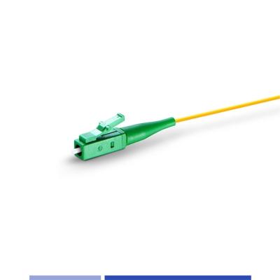 China LC APC Single Mode OS2 Fiber Optic Pigtail 9/125um 0.9mm LSZH Yellow 1m for High-Speed Networks for sale