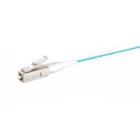 China LC UPC Multimode OM3 50/125μm Fiber Optic Pigtail 1m LSZH Aqua Cable with 0.3dB Insertion Loss for sale
