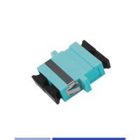 China OM3 SC UPC Duplex Fiber Optic Adapter with Flange - 0.3dB Insertion Loss, 1000 Cycle Durability for sale