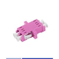 China OM4 LC UPC Duplex Fiber Optic Adapter with Flange, ≤0.3dB Insertion Loss, 1000 Cycle Durability for sale