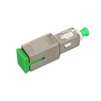 China SC APC Singlemode Fiber Optic Attenuator 10dB Male-Female with 500 Cycle Durability and >60dB Return Loss for sale
