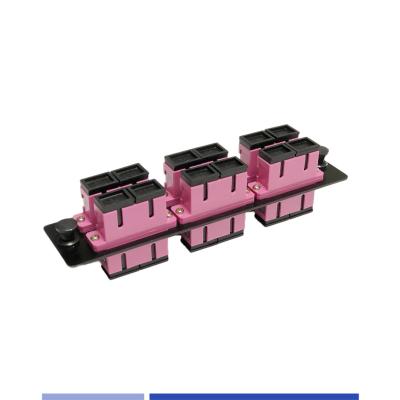 China OM4 Duplex SC Fiber Patch Panel 6 Port 12 Core High Density Customizable Adapter Plate for sale