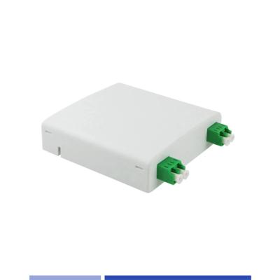 China 2 Port Fiber Optic Distribution Box for FTTH - 86x86x22mm Compact Design with LC/SC Adapters and ≤0.3dB Insertion Loss for sale