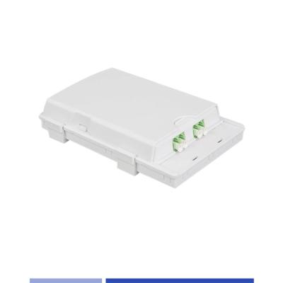 China 2 Port Fiber Optic Distribution Box 86x86x22mm with SC/APC Adapter for FTTx Networks for sale
