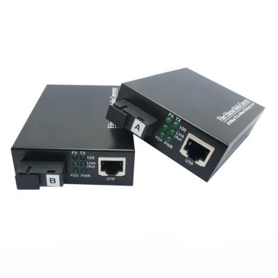 China BIDI Fiber Media Converter 10/100Mbps with 20KM Range and Auto-Negotiation for Ethernet to Fiber Conversion for sale