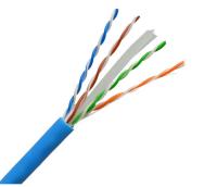 China Cat6 23AWG UTP Ethernet Cable Solid Copper 4-Pair PVC Blue 305M Box 250MHz Gigabit for sale