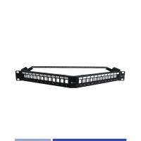 China 24 Port Angled Patch Panel 1U Module for Cat6/Cat6A Keystone Jacks - 125V 1.5A Rating for sale