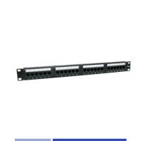 China Unshielded Cat6 24 Port Patch Panel 1U Rack Mount with Cable Manager - 125V 1.5A Rating for sale