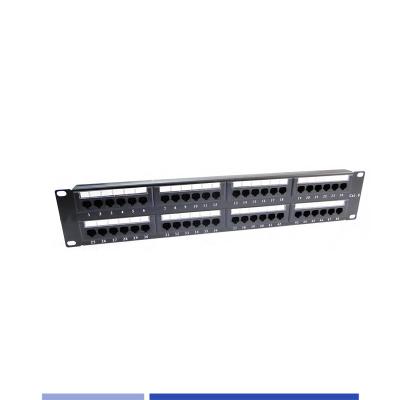 China Cat6 48 Port Unshielded Patch Panel 2U Rack Mount for 10 Gb/s Network Systems with 125V Rating for sale