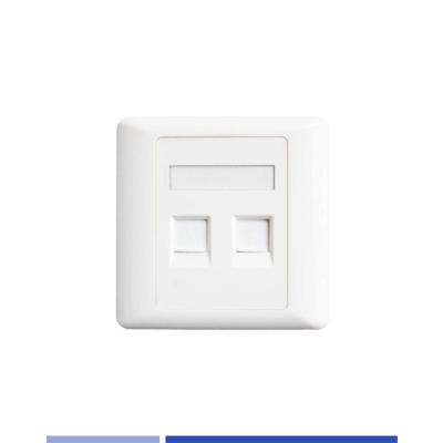 China 86×86mm Dual Port Face Plate for Cat3 Cat5e Cat6 Keystone Jacks - ABS Plastic Telecom Accessory for sale