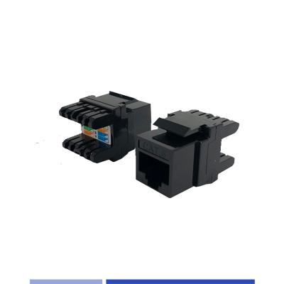 China GoreLink Cat6 Keystone Jack 180 Degree Black - 10 Gbps, 250 MHz Network Connector for 22-26AWG Cables for sale