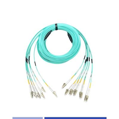 China 12 Core OM3 LC-LC Fiber Optic Trunk Cable 25m LSZH Jacket for 10G/40G/100G Ethernet Data Centers for sale