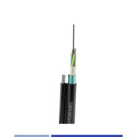 China 24 Core Aerial Fiber Optic Cable GYTC8S Singlemode 9/125μm with Steel Wire Messenger 9.5×16.5mm PE Jacket for sale