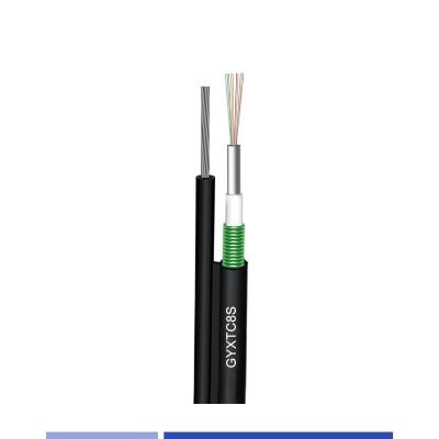 China 2-Fiber Singlemode G652D Aerial Fiber Optic Cable GYXTC8S with 9.8-10.5mm Diameter and Steel Messenger Wire for sale