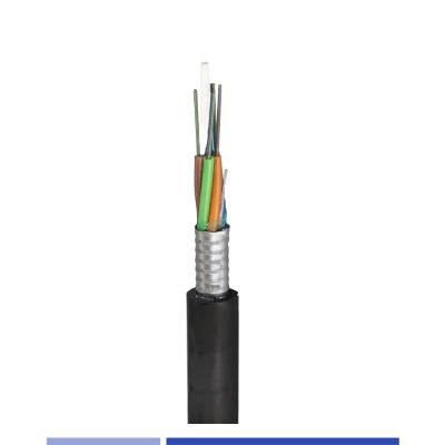 China 24 Core Outdoor Armored Fiber Optic Cable GYTS Singlemode G652D 9.8-10.5mm PE Jacket for sale