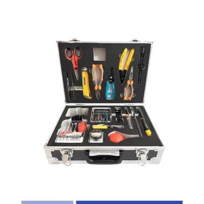 China Fiber Optic Fusion Splicing Tool Kit with 385×275×110mm Case - 18-Piece Professional Set for FTTH & LAN Installations for sale