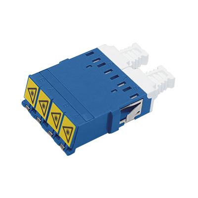 China LC Quad Fiber Optic Adapter with anti laser shutter Singlemode Quad without flange for sale