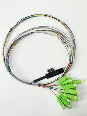 China 12 Fiber SC/APC Singlemode Ribbon Fiber Optic Pigtail OS2 9/125 for FTTH for sale