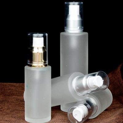 China Frosted Glass Lotion Bottle with Pump 30ml to 100ml Customizable Portable Cream Spray for sale