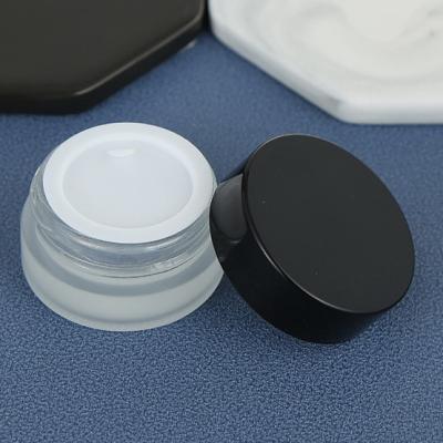 China 5g-20g Glass Eye Cream Jar Refillable Travel Loose Powder Container with PP Aluminum Lid for sale