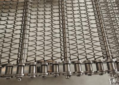 China 304 316 Stainless Steel Chain Link Spiral Wire Mesh Conveyor Belt Food Grade Custom Size for sale
