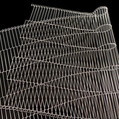 China Stainless Steel Flat Flex Conveyor Belt 304 Food Grade 1.7mm Wire Diameter 9.2mm Pitch for Chocolate Production for sale