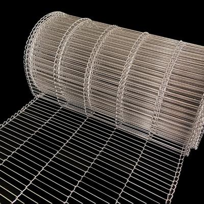 China Stainless Steel Flat Flex Wire Mesh Conveyor Belt with 70-85% Open Area for Food Processing for sale