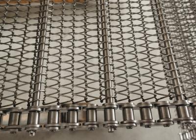 China Food Grade 304 316 Stainless Steel Chain Mesh Conveyor Belt 30cm-4m Width for sale
