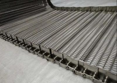 China Food Grade Stainless Steel Spiral Mesh Conveyor Belt 0.3-3.6m Width 3-200m Length for sale