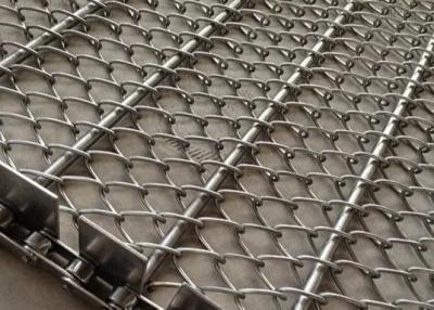 China Food Grade SS304 SS316 Eye Link Conveyor Belt 0.3-3.6m Width Rod Pitch 7-60mm for sale