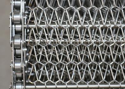 China SUS304 SUS316 Stainless Steel Chain Link Spiral Wire Mesh Belt for Food Conveyor 1200mm Width for sale