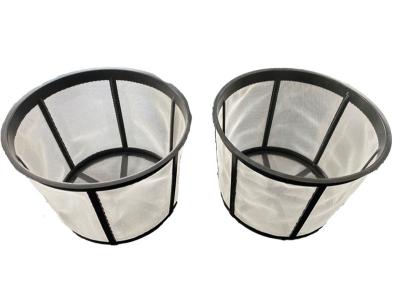 China Drawstring Reusable Pour Over Nylon Mesh Coffee Filter Basket With Sticker Logo for sale