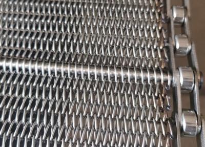 China Food Grade 304 Stainless Steel Spiral Wire Mesh Conveyor Belt 1.2m 1.5m 1.8m Width for sale