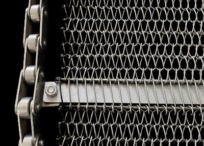 China Food Grade 304 Stainless Steel Chain Mesh Conveyor Belt 0.8-4mm Wire Diameter for sale